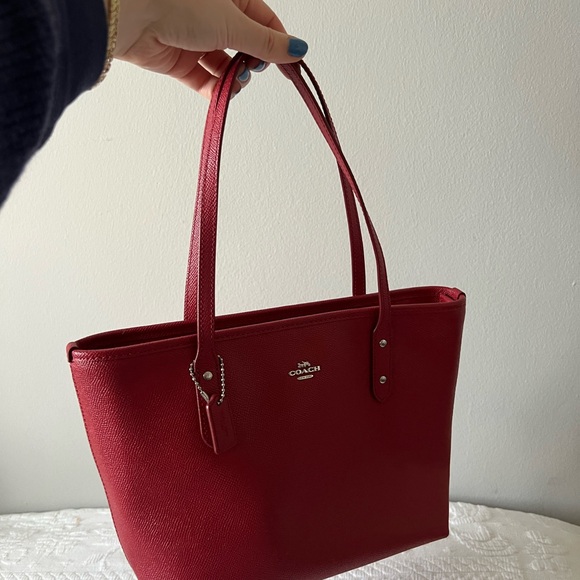 Coach | Bags | Coach Red Leather Tote Bag Mini City Zip Tote | Poshmark